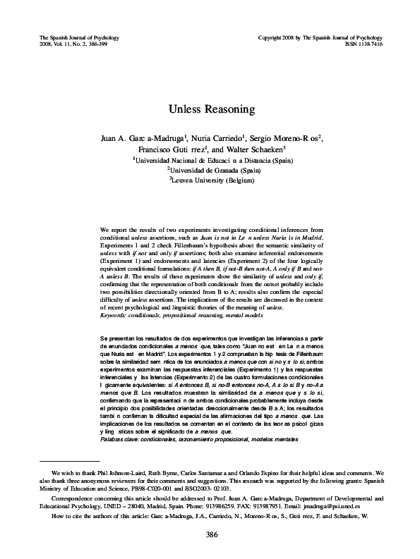 (PDF) Unless reasoning