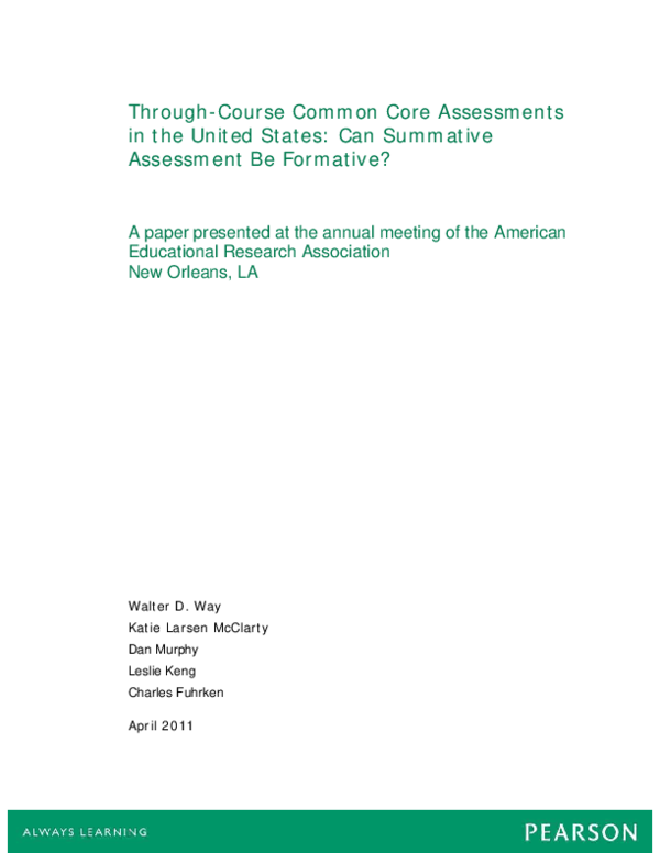 (PDF) Through-Course Common Core Assessments in the United States: Can ...