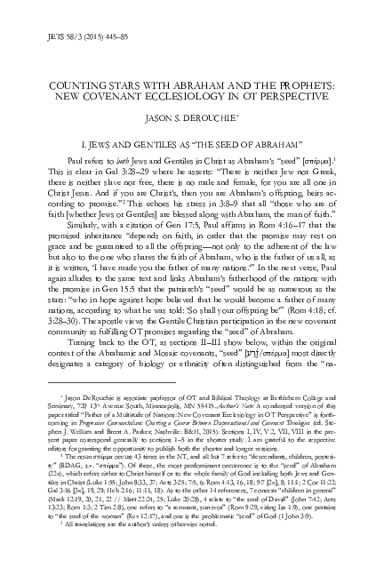 (PDF) Counting Stars with Abraham and the Prophets: New Covenant ...