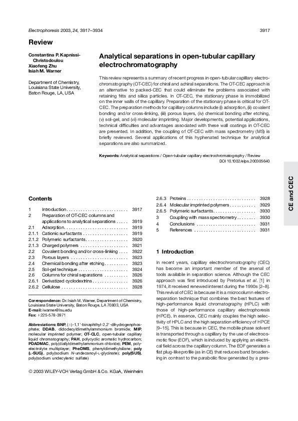 (PDF) Analytical separations in open-tubular capillary ...