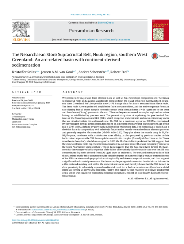 The Neoarchaean Storø Supracrustal Belt, Nuuk region, southern West ...