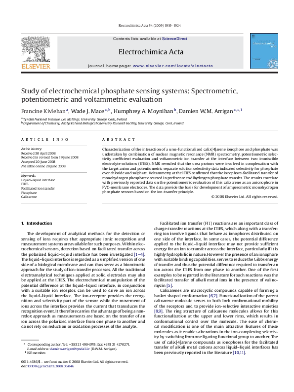 (PDF) Study of electrochemical phosphate sensing systems: Spectrometric ...