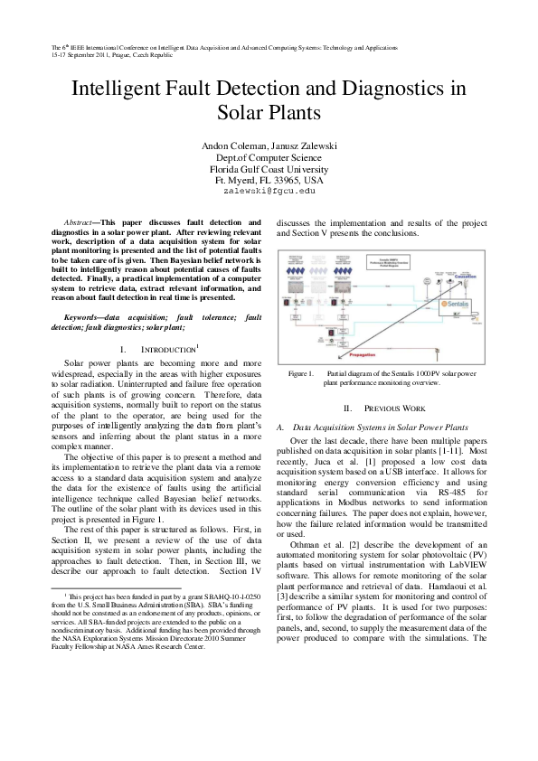 (PDF) Intelligent fault detection and diagnostics in solar plants