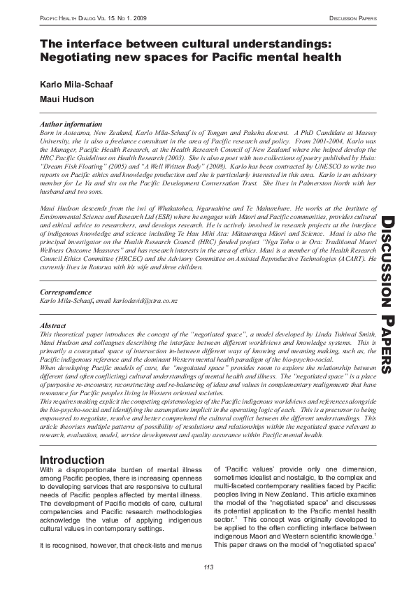 (PDF) The interface between cultural understandings: negotiating new ...