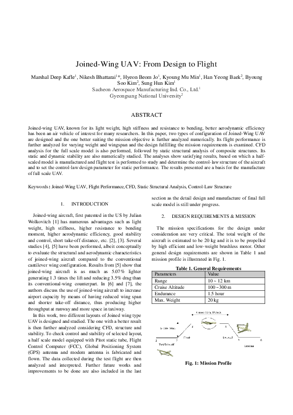 (PDF) Joined-Wing UAV: From Design to Flight