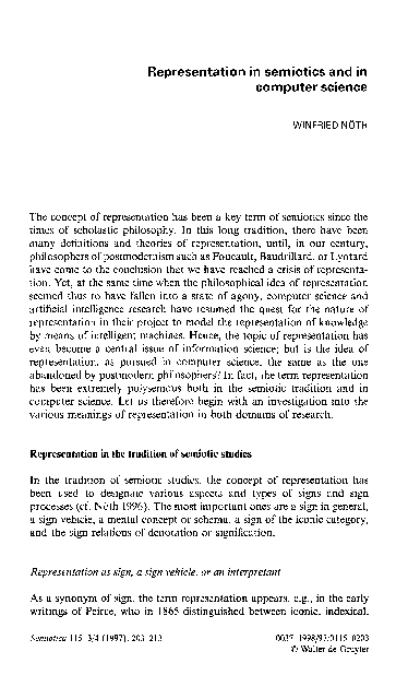 (PDF) Representation in semiotics and in computer science