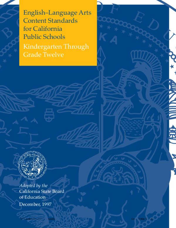 (PDF) English Language Arts Content Standards - Curriculum Frameworks ...