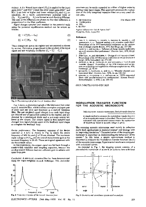 (PDF) Modulation transfer function for the acoustic microscope