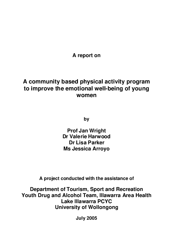 (PDF) A Community Based Physical Activity Program to Improve the ...