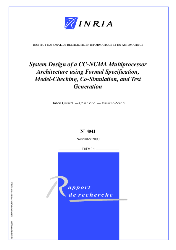 Pdf System Design Of A Cc Numa Multiprocessor Architecture Using Formal Specification Model