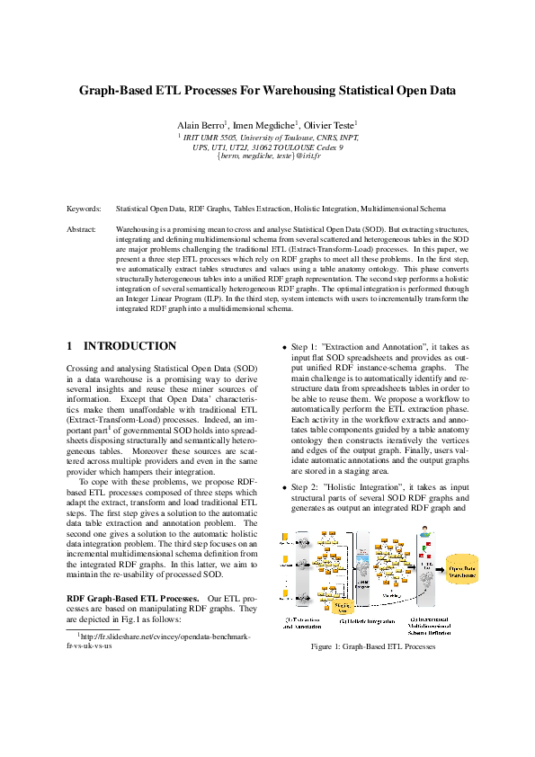 (PDF) Graph-Based ETL for Statistical Open Data Warehousing