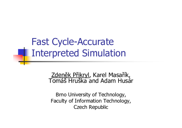 (PDF) Fast Cycle-Accurate Interpreted Simulation