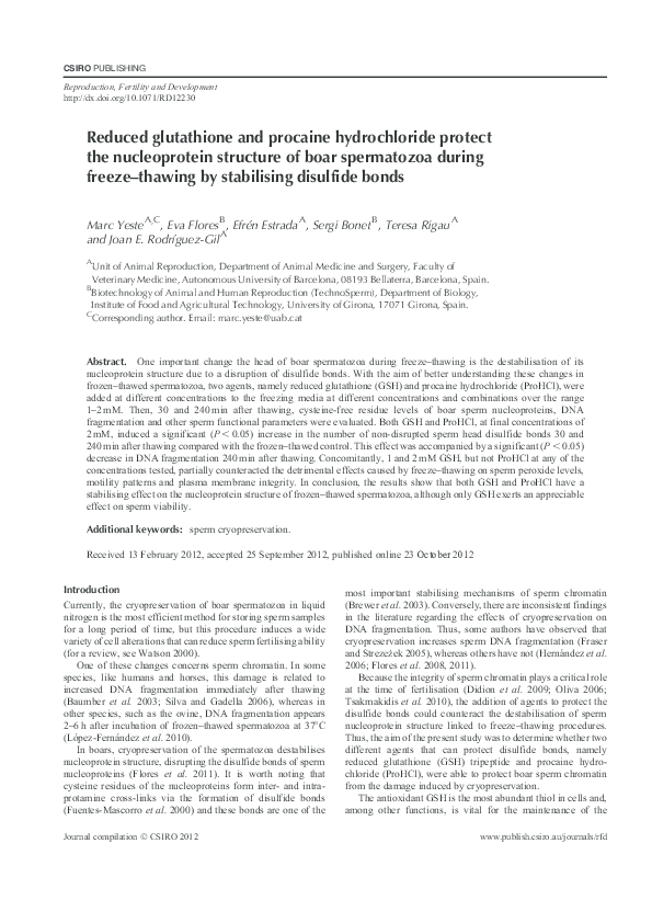 (PDF) Reduced glutathione and procaine hydrochloride protect the ...