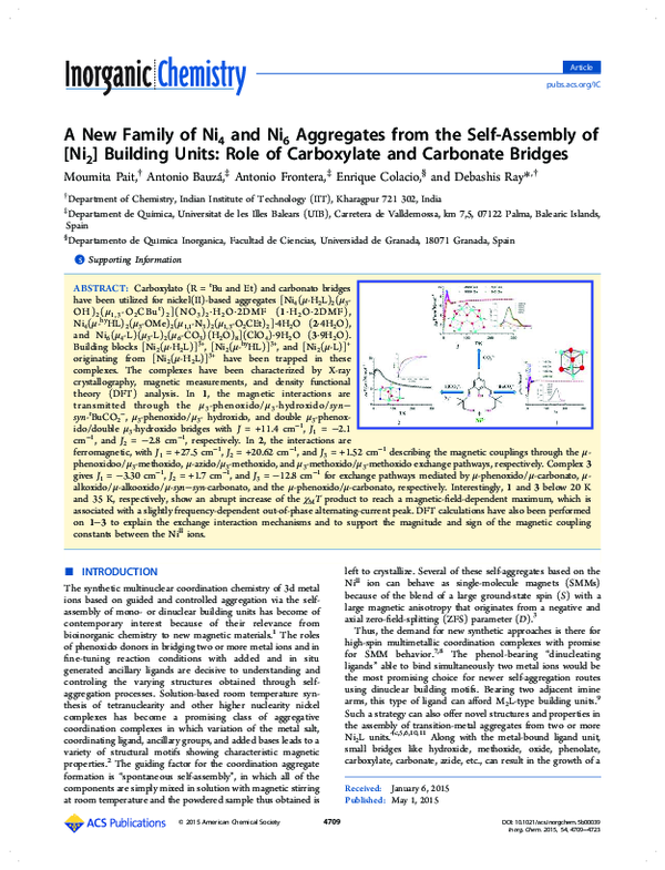 (PDF) A New Family of Ni 4 and Ni 6 Aggregates from the Self-Assembly ...