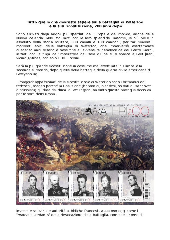 (DOC) Tutto quello che dovreste sapere sulla battaglia di Waterloo