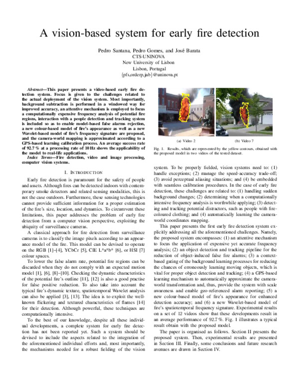 (PDF) A vision-based system for early fire detection (PDF) A vision-based system for early fire detection