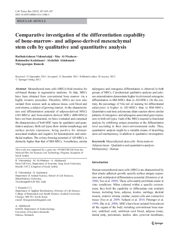 (PDF) Comparative investigation of the differentiation capability of ...