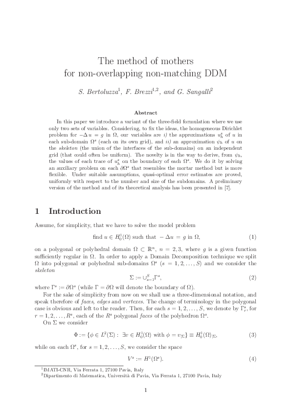 (PDF) The method of mothers for non-overlapping non-matching DDM