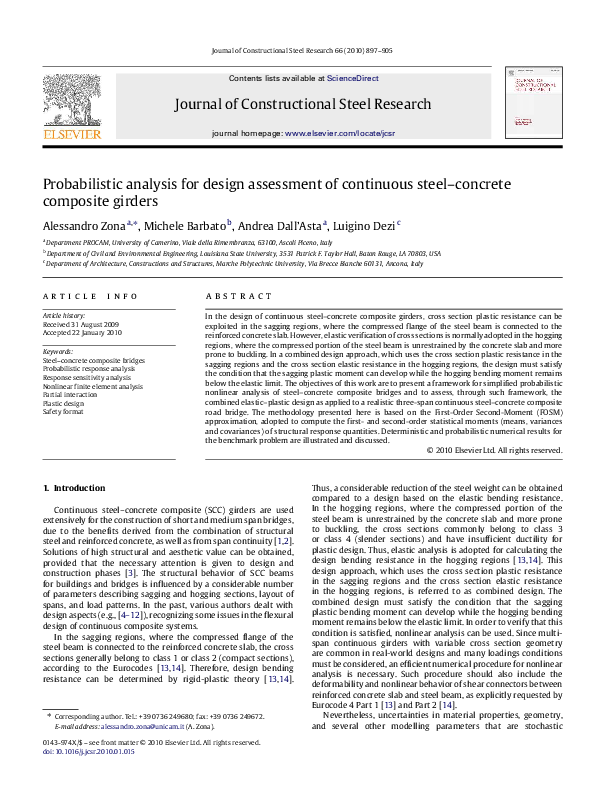 (PDF) Probabilistic analysis for design assessment of continuous steel ...