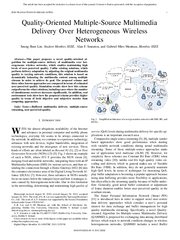 (PDF) Quality-Oriented Multiple-Source Multimedia Delivery Over Heterogeneous Wireless Networks