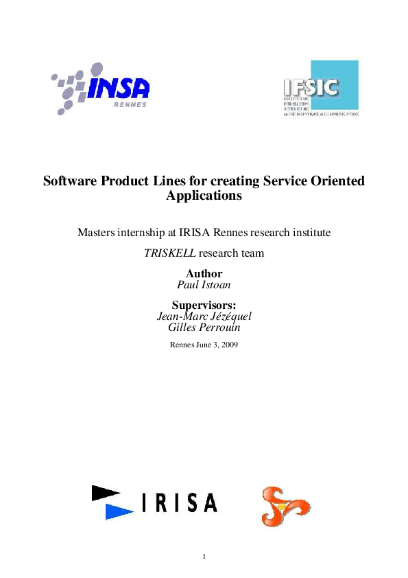 Pdf Software Product Lines For Creating Service Oriented Applications