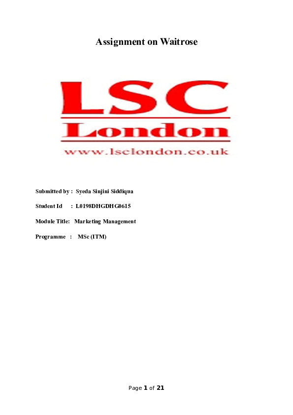 (DOC) Waitrose case study