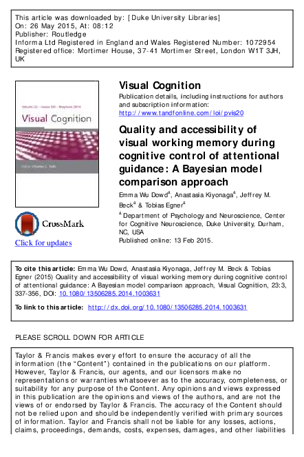 (PDF) Quality and accessibility of visual working memory during cognitive control of attentional ...