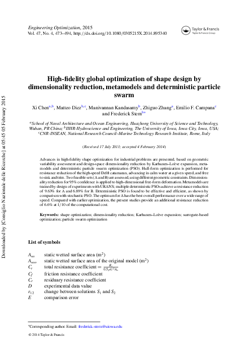 (PDF) High-fidelity global optimization of shape design by dimensionality reduction, metamodels ...