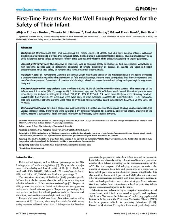(PDF) First-Time Parents Are Not Well Enough Prepared for the Safety of ...
