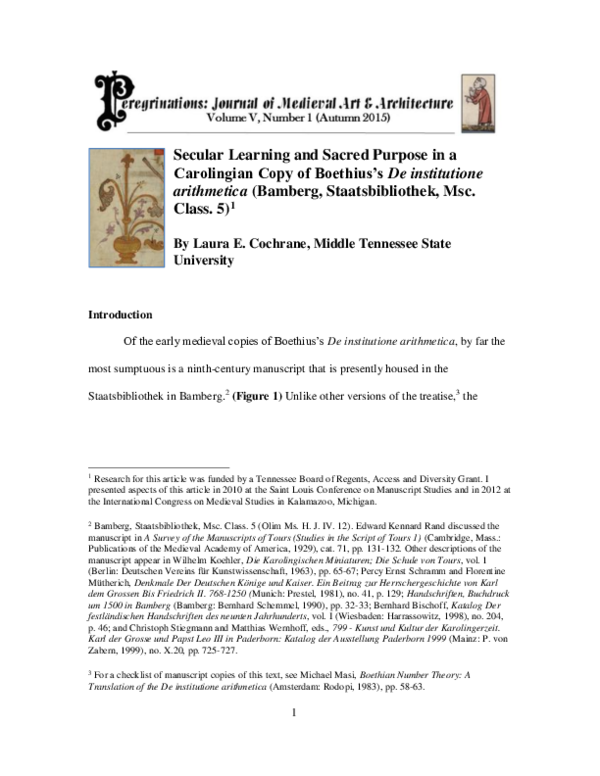 (PDF) Secular Learning and Sacred Purpose in a Carolingian Copy of ...