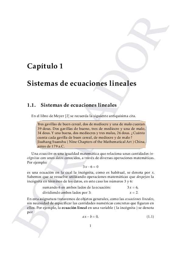 (PDF) Ecuaciones lineales representacion en la forma de una matriz aumentada