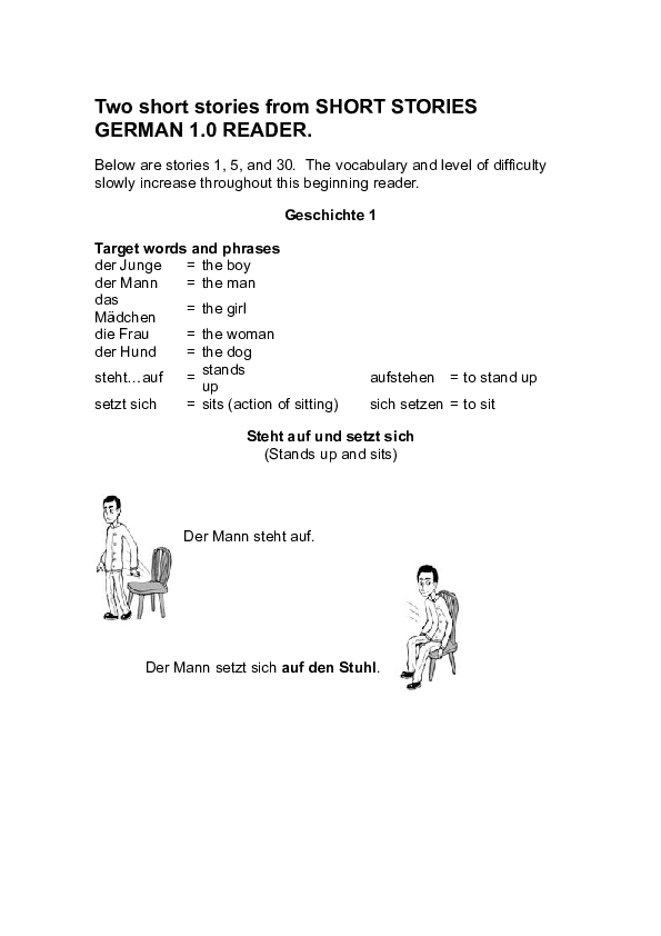 (DOC) Two short stories from SHORT STORIES GERMAN 1