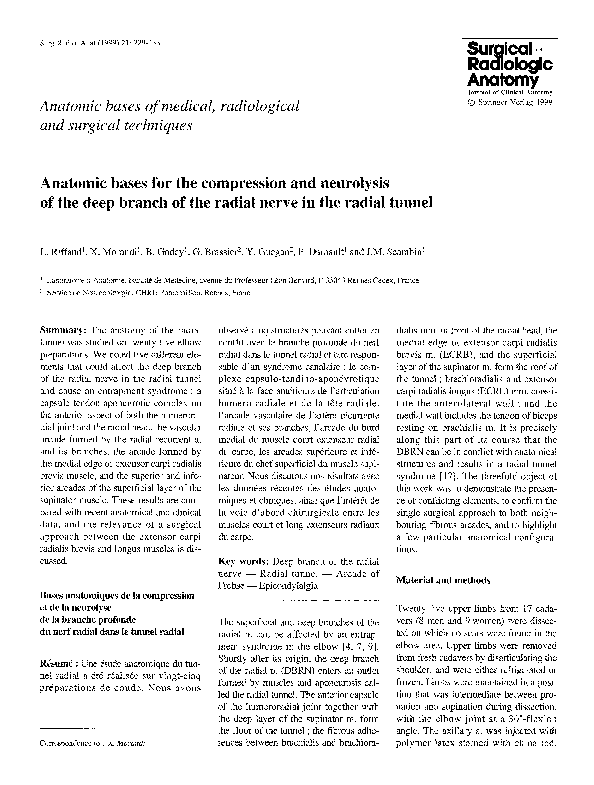 (PDF) Anatomic bases for the compression and neurolysis of the deep ...