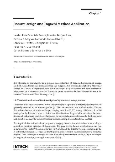 (PDF) Book Chapter - Robust Design and Taguchi Method Application from ...