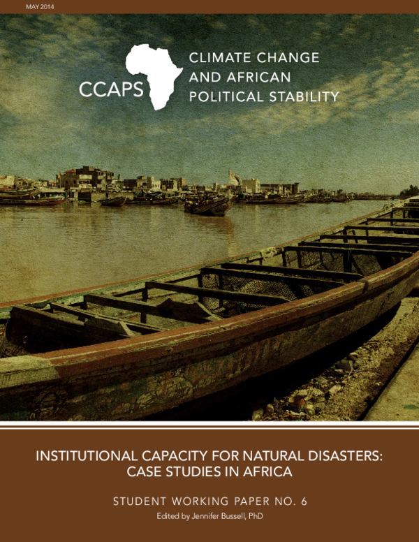 (PDF) Institutional Capacity for Natural Disasters: Case Studies from ...