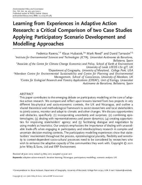 (PDF) Learning from Experiences in Adaptive Action Research: a Critical ...