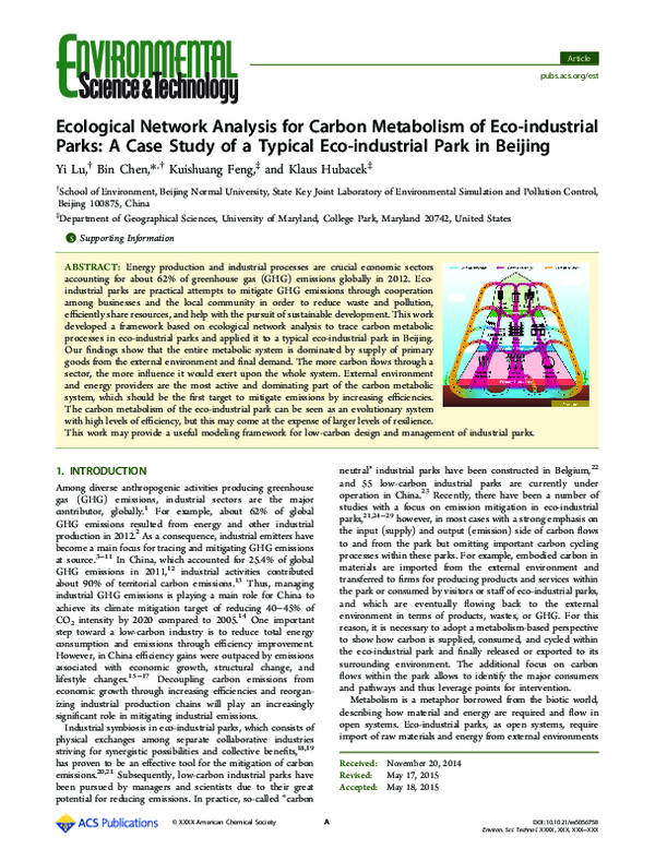 (PDF) Ecological Network Analysis for Carbon Metabolism of Eco ...