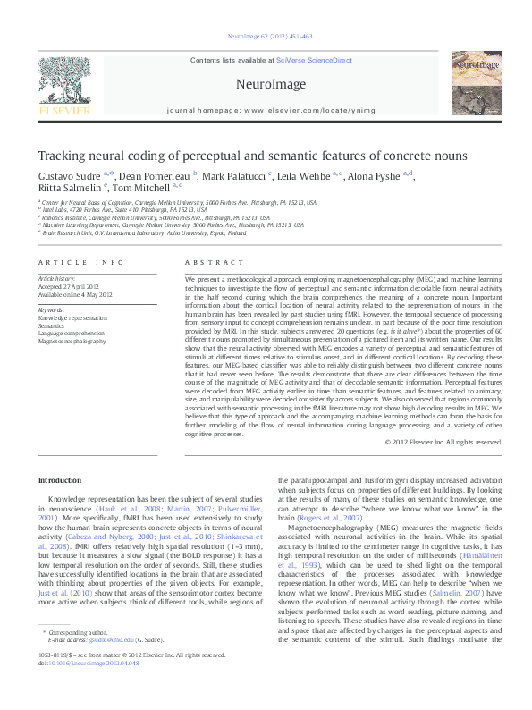 (PDF) Tracking neural coding of perceptual and semantic features of ...