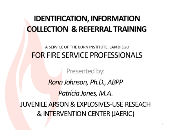 (PDF) Interventions for Juvenile Fire-Setting and Bomb-Making