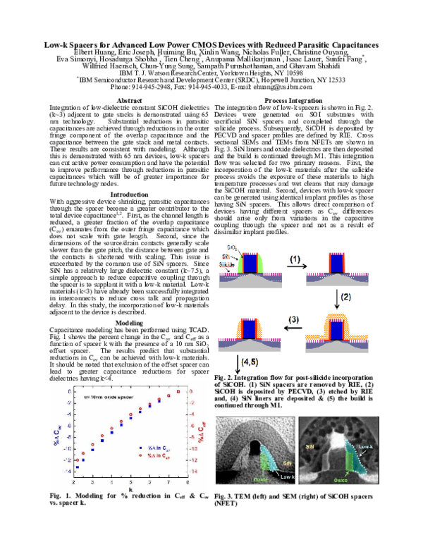 (PDF) Low-k spacers for advanced low power CMOS devices with reduced ...