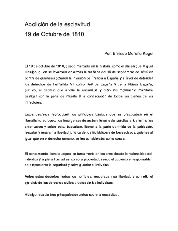 (DOC) Abolición de la Esclavitud 1810