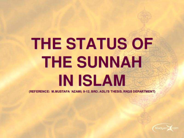 (PDF) THE STATUS OF THE SUNNAH IN ISLAM