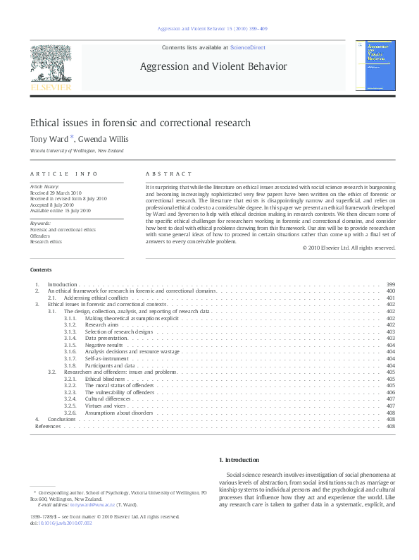 (PDF) Forensic research ethics