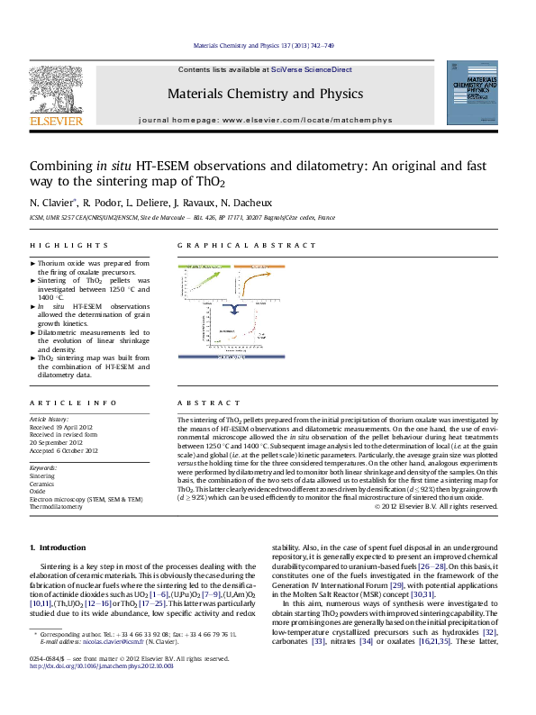 (PDF) Combining in situ HT-ESEM observations and dilatometry: An ...