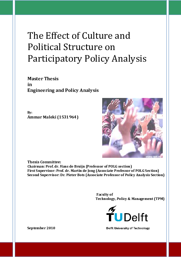 (PDF) The Effect of Culture and Political Structure on Participatory ...