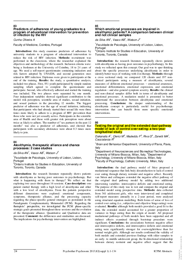 (PDF) The original and enhanced-cognitive behavioural maintenance ...