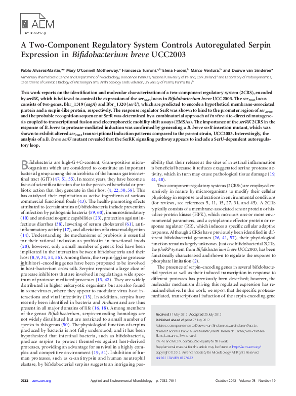 (PDF) A Two-Component Regulatory System Controls Autoregulated Serpin ...