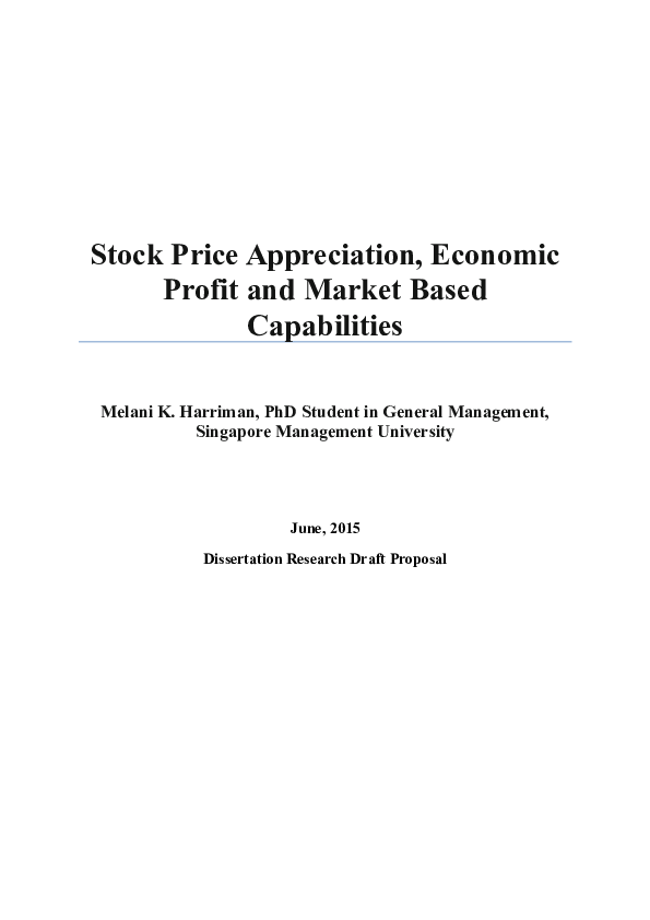 (DOC) Stock Price Appreciation Economic Profit and Market Based ...