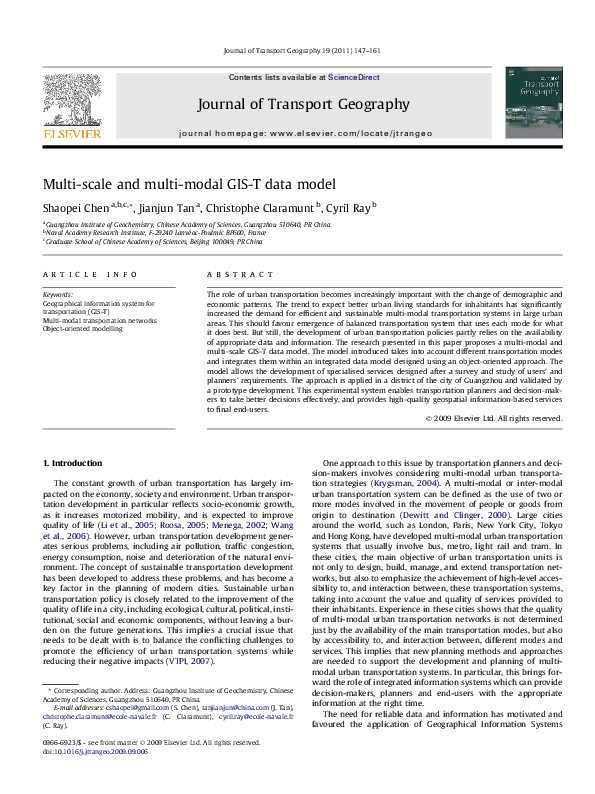 Pdf Multi Scale And Multi Modal Gis T Data Model Christophe