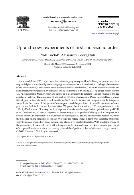 (PDF) Up-and-down experiments of first and second order